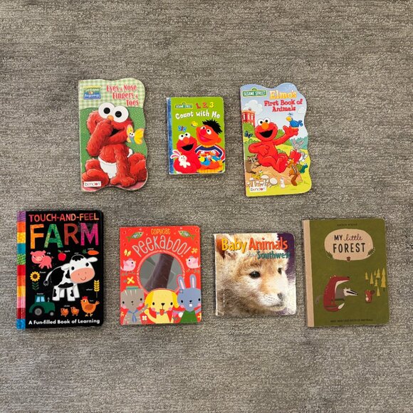 Toys | Baby Books Toddler Books Set Of 7 Sesame Street Elmo Animals ...